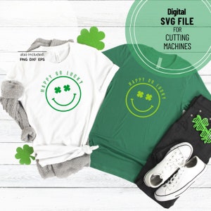 Smiley Face SVG DIGITAL DOWNLOAD for Saint Patricks Day Shirts, Party ...