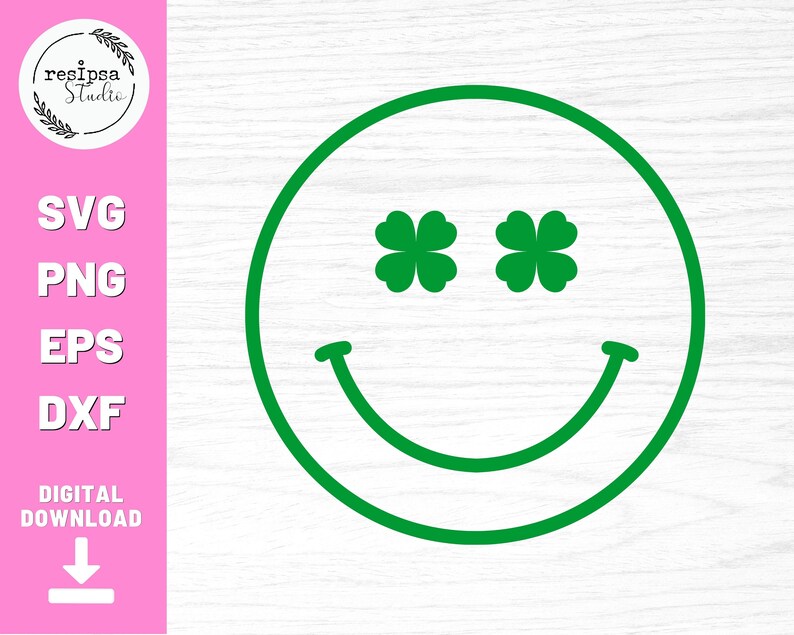 Smiley Face SVG DIGITAL DOWNLOAD for Saint Patricks Day - Etsy