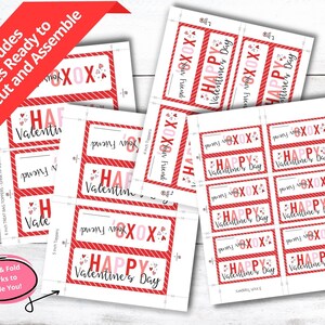 PRINTABLE Valentine Card, Treat Bag Topper Valentine, Printable Kids ...