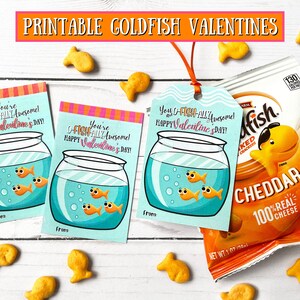 PRINTABLE Valentine Card, Goldfish Valentine Card, Printable Classroom ...