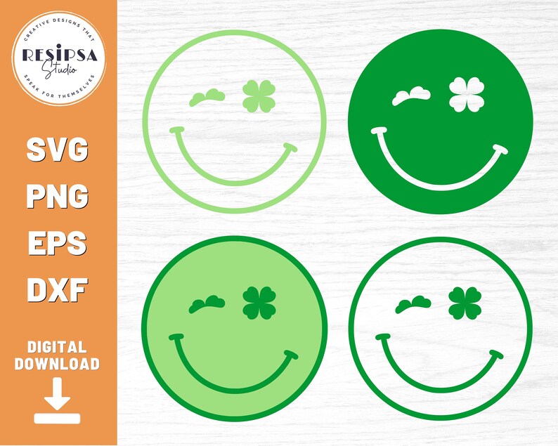 Smiley Face SVG DIGITAL DOWNLOAD! for Saint Patrick’s Day Shirts, Decor ...