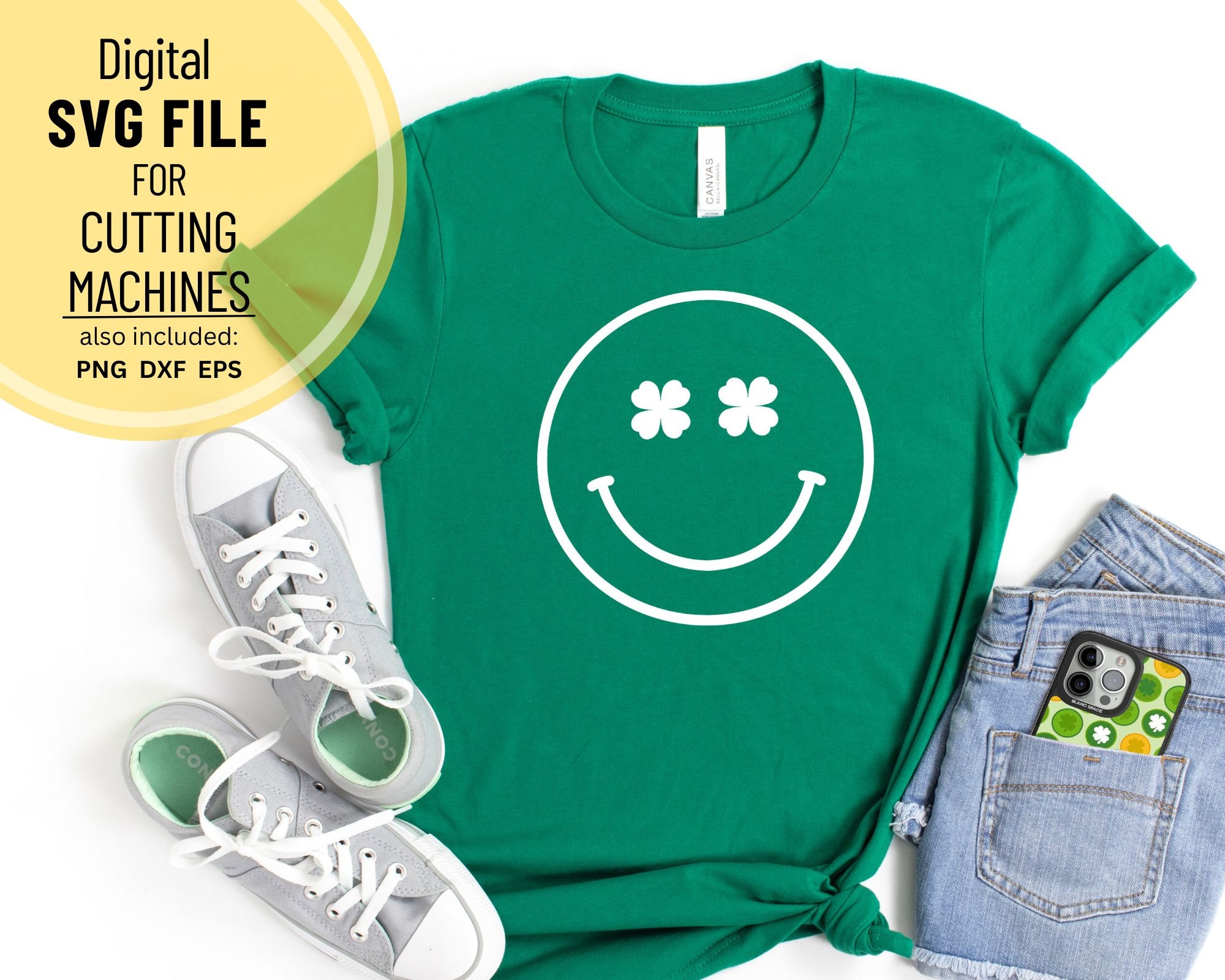 Smiley Face SVG DIGITAL DOWNLOAD! for Saint Patrick’s Day Shirts, Party ...