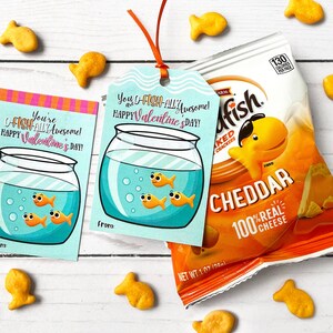 PRINTABLE Valentine Card, Goldfish Valentine Card, Printable Classroom ...