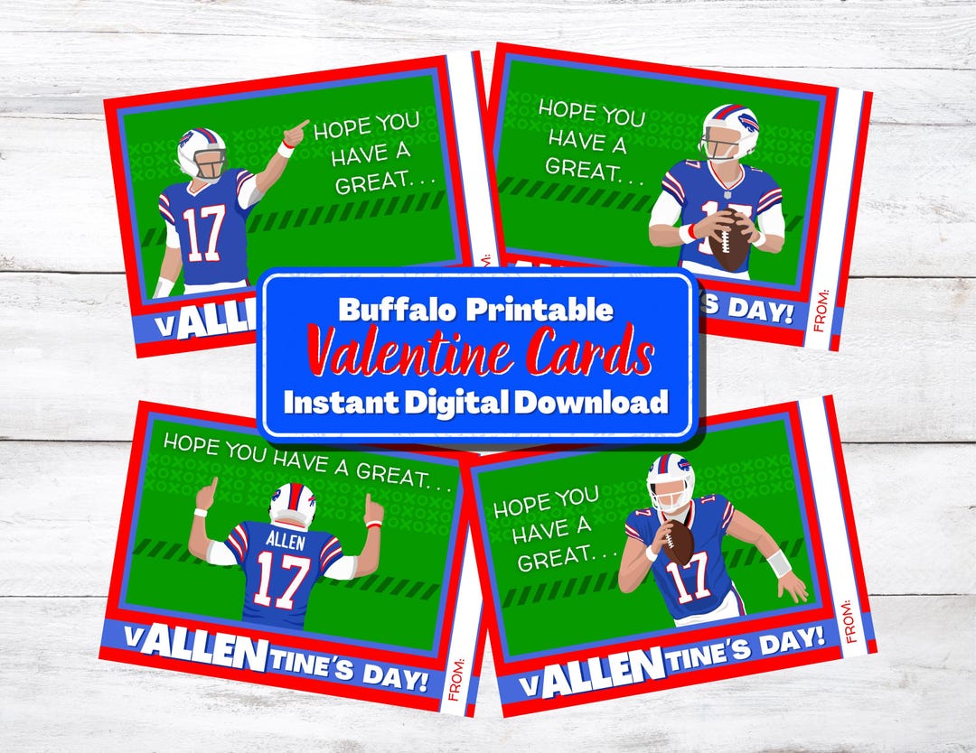 Bills Valentine Cards, Valentine Cards PRINTABLE Instant Download, Easy ...
