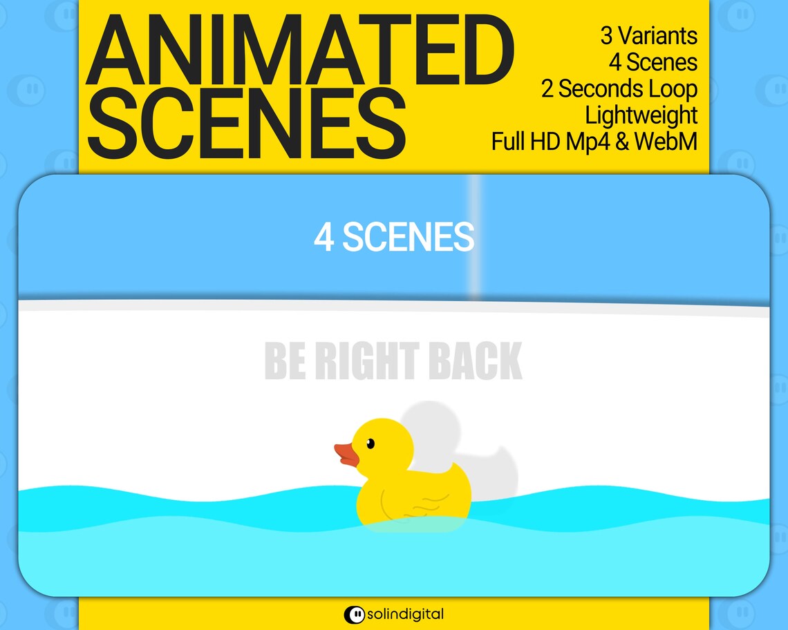 Rubber Duck Animated Scenes, BRB, Be Right Back, Starting Ending Soon ...