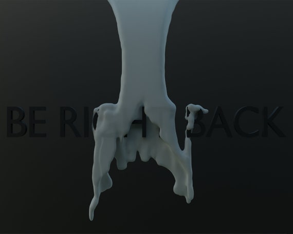 Milk Be Right Back Screen BRB Animated Scene Cute Dark - Etsy