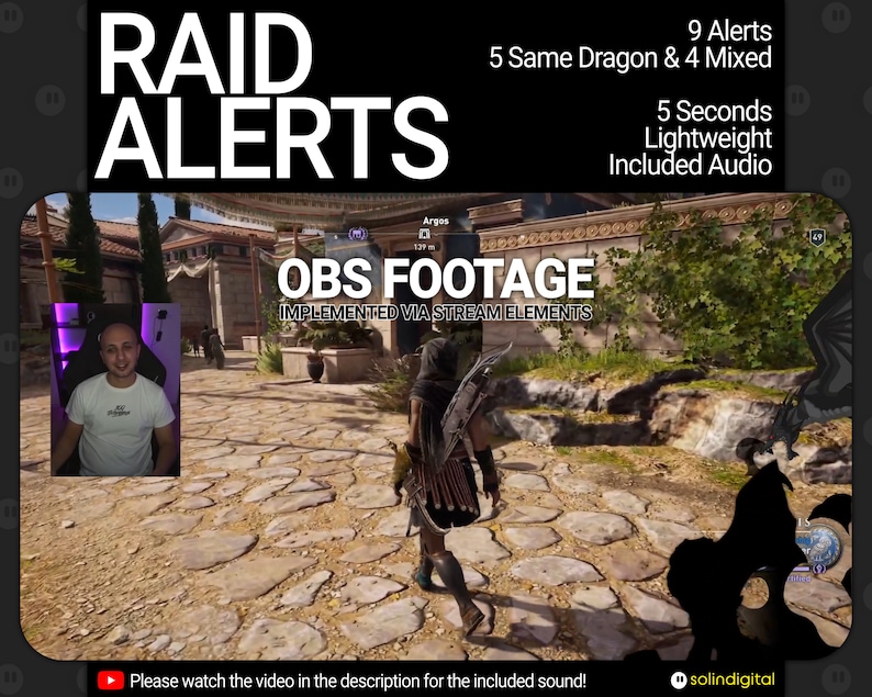 Dragon Raid Alerts for Twitch Streamers, Fire Drake Wyvern Flame ...
