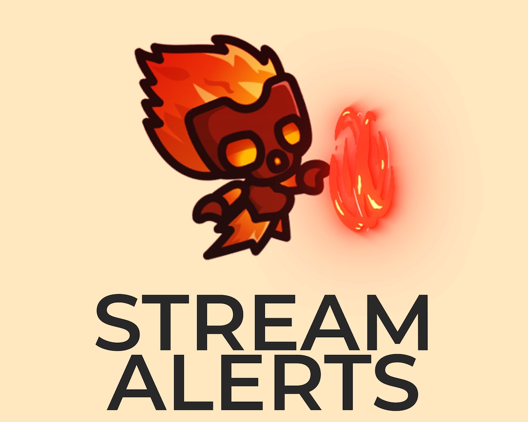 Fire Elemental Animated Alerts for Twitch Streams, Funny Chibi Alert ...
