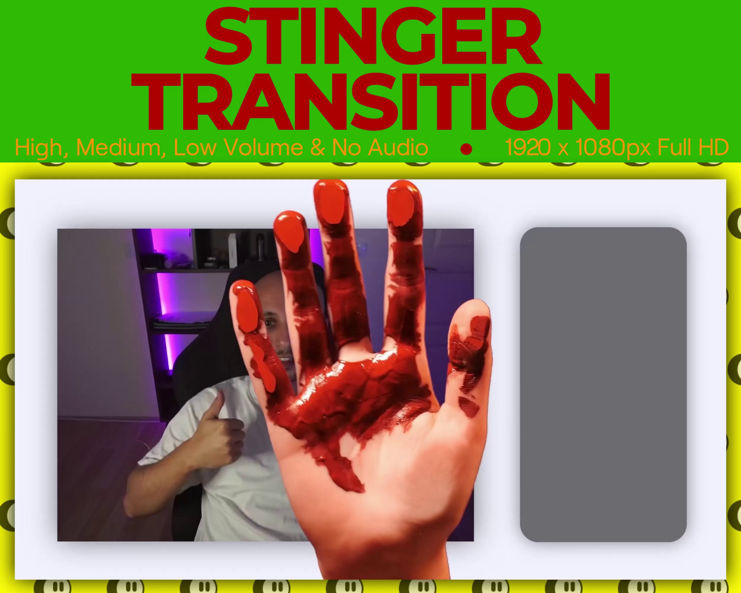 Bloody Hand Stinger Transition, Animated Twitch Overlays, Spooky ...