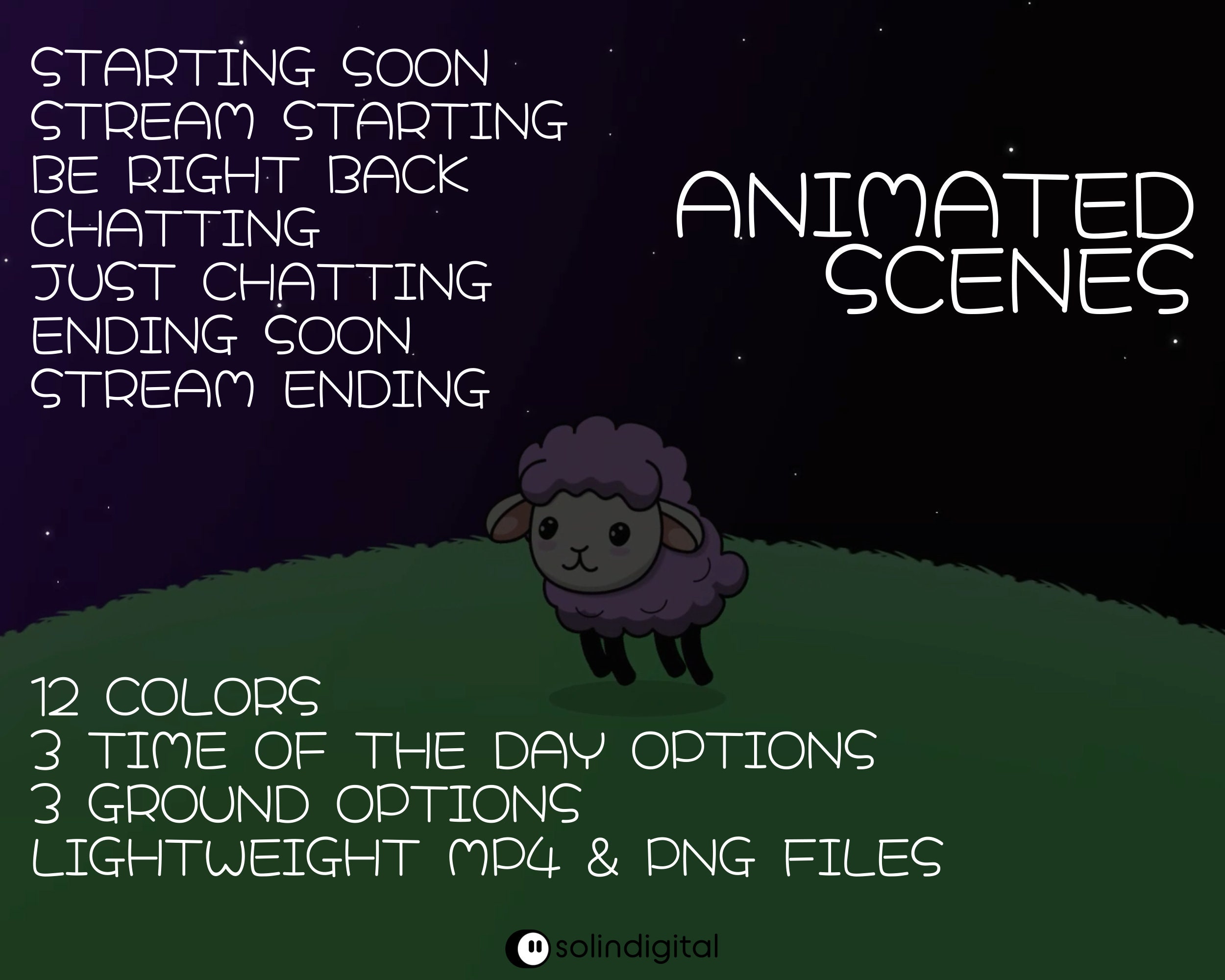 Fluffy Sheep Animated Scenes, BRB, Be Right Back, Starting Soon Twitch ...
