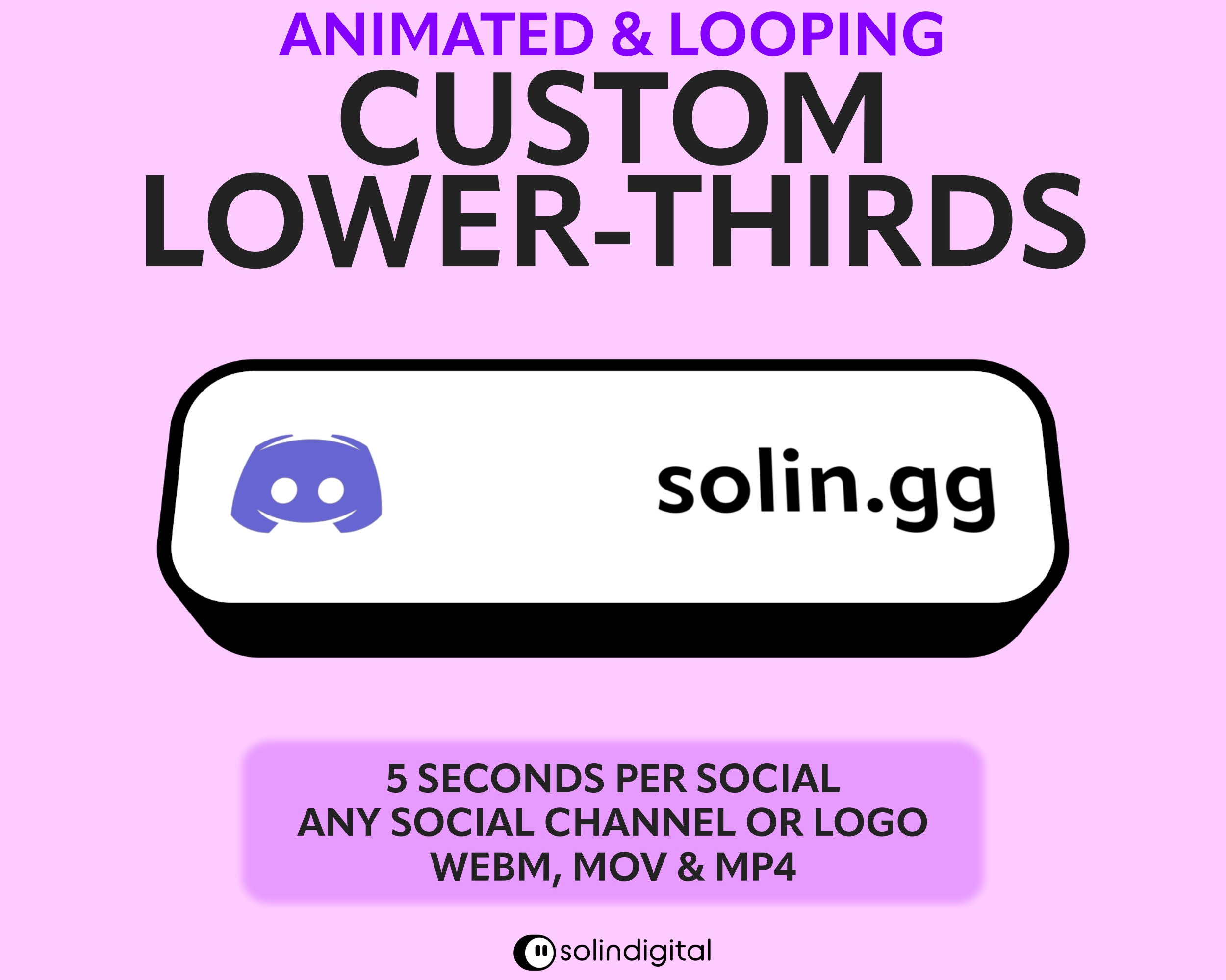 Custom Social Media Lower Thirds for Twitch, Youtube, Tiktok, Kick ...