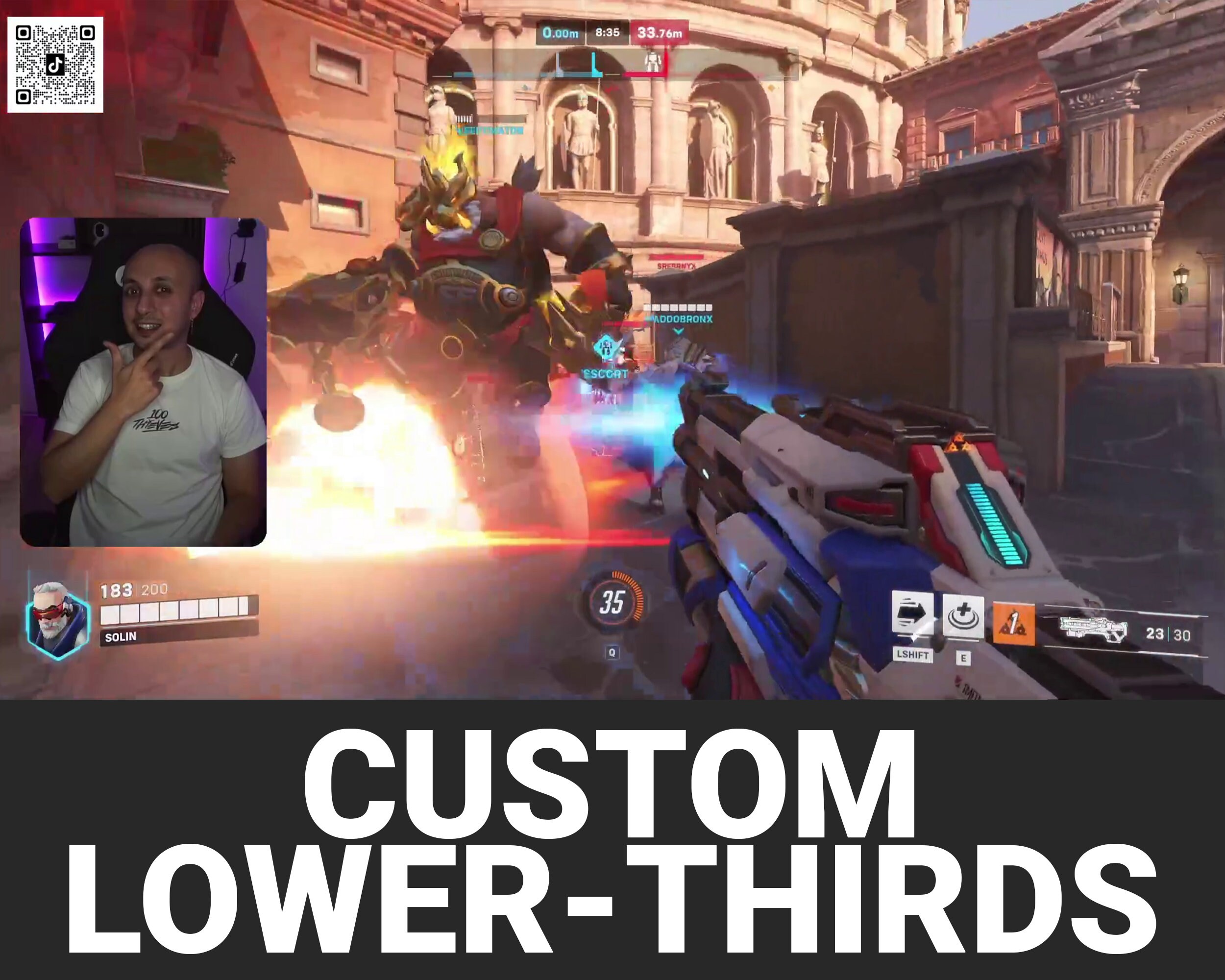 Custom QR Code Social Media Lower Thirds for Twitch Overlays, Animated ...