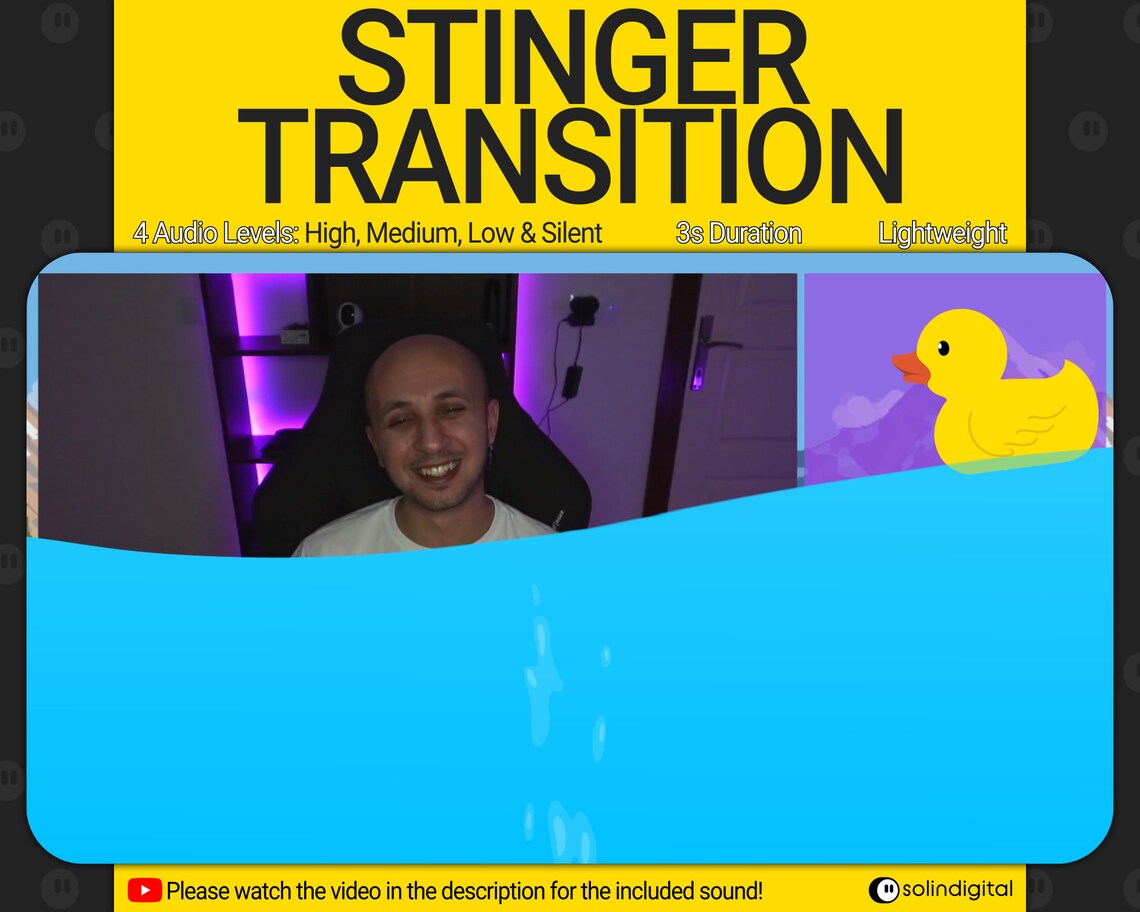 Rubber Duck Stinger Transitions, Animated Twitch Overlays With Sound ...