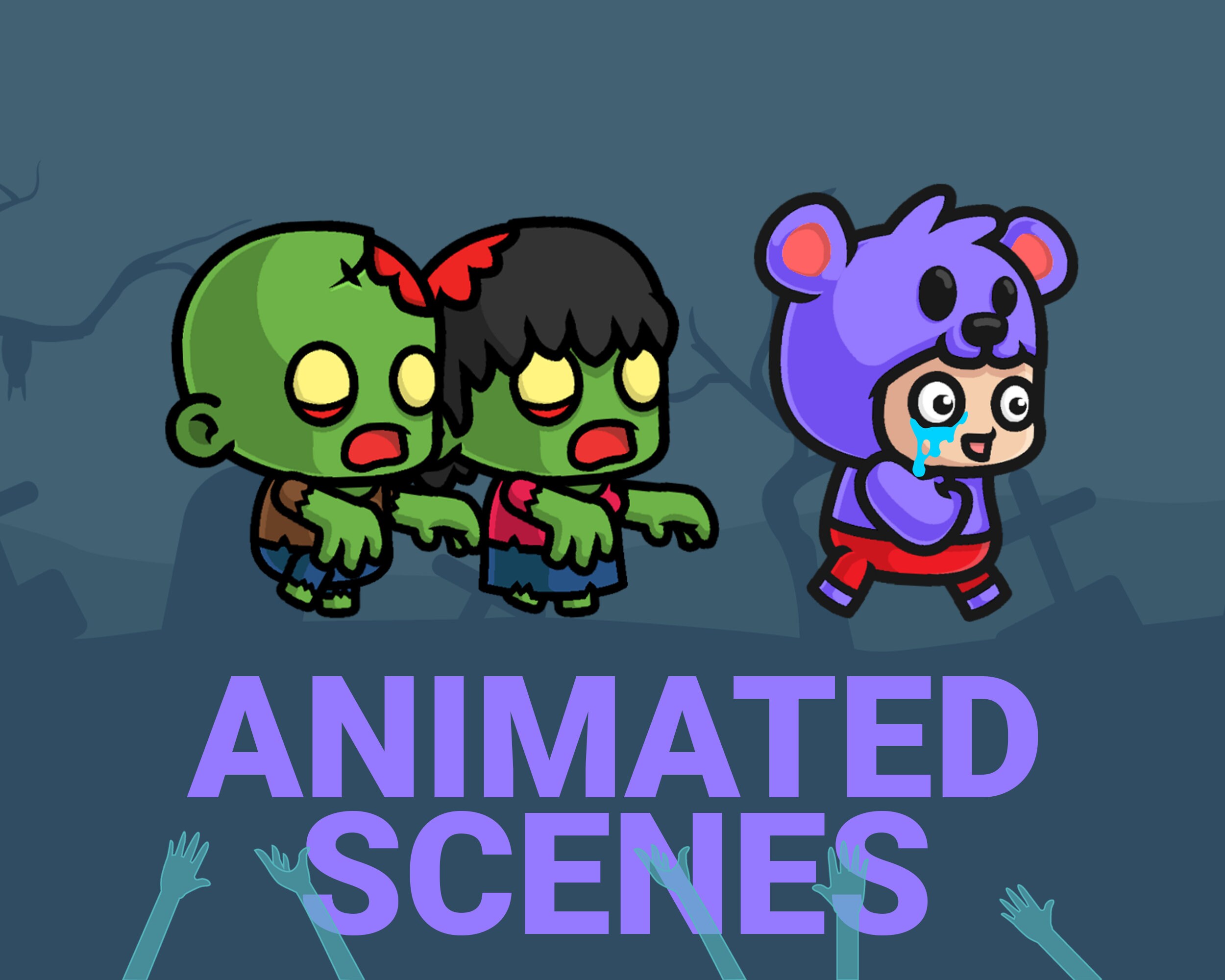 Graveyard Zombies Animated Scenes, BRB, Be Right Back, Starting Soon ...