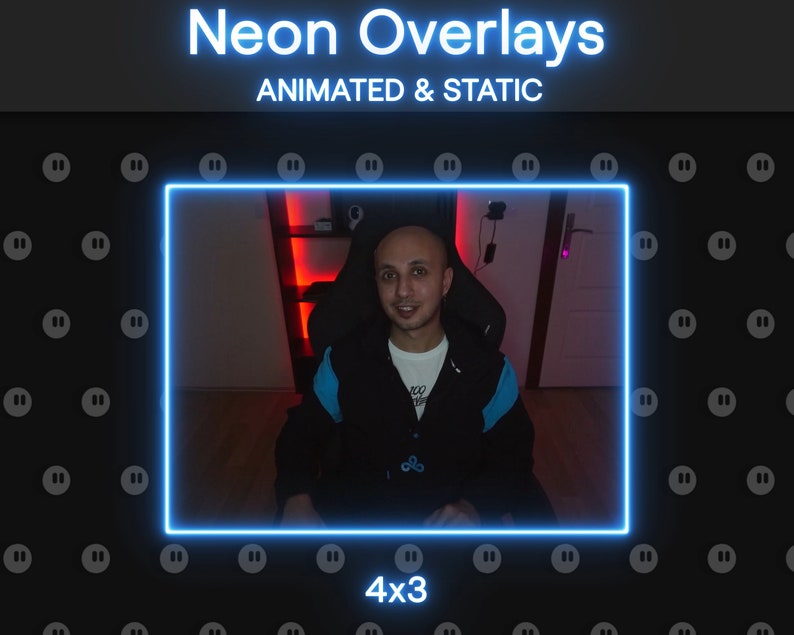 Neon Overlays, Animated and Static Camera Borders for Streaming, Cute ...