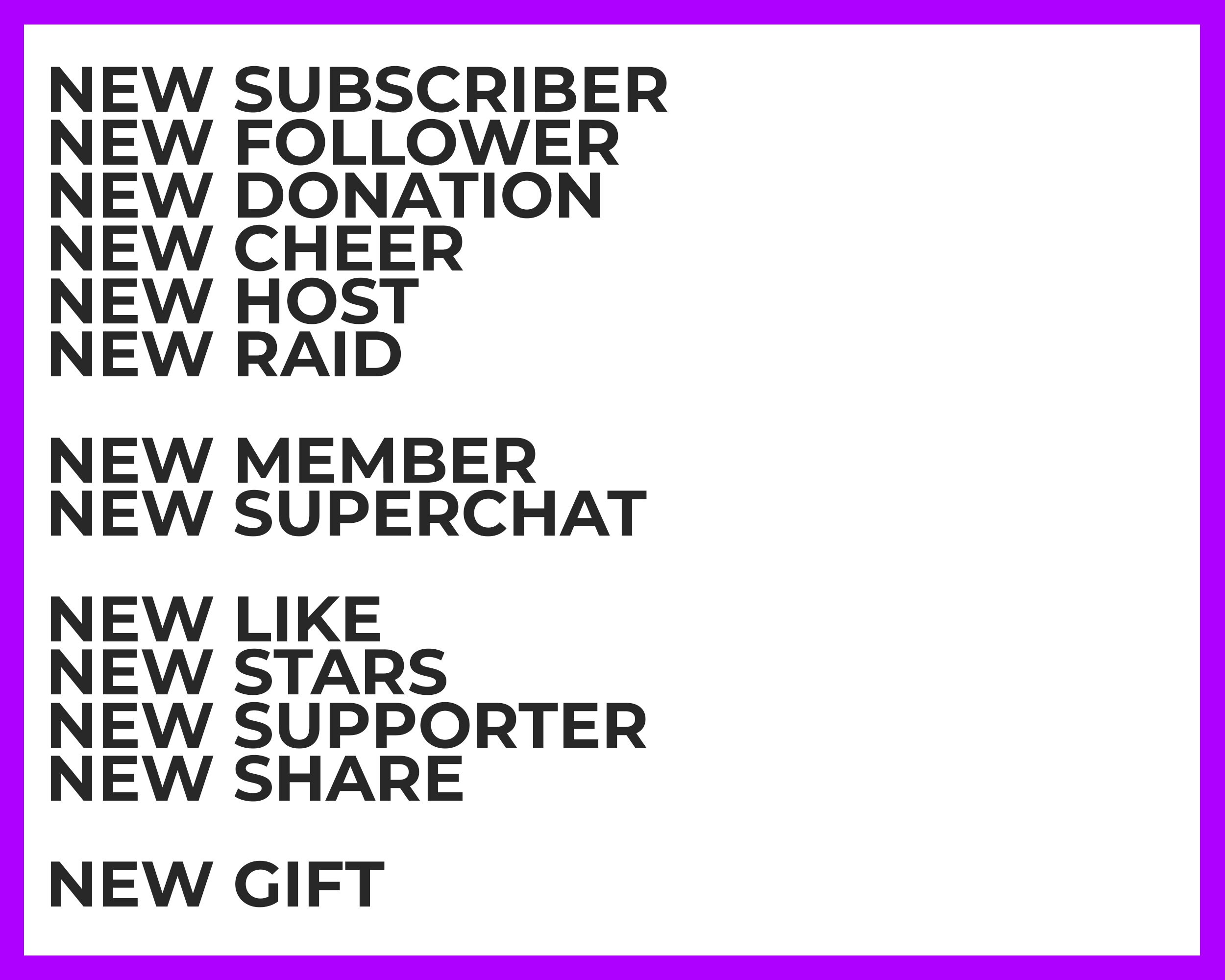Popup Bar Alerts for Twitch Youtube and Facebook Streams, Minimal Clean ...