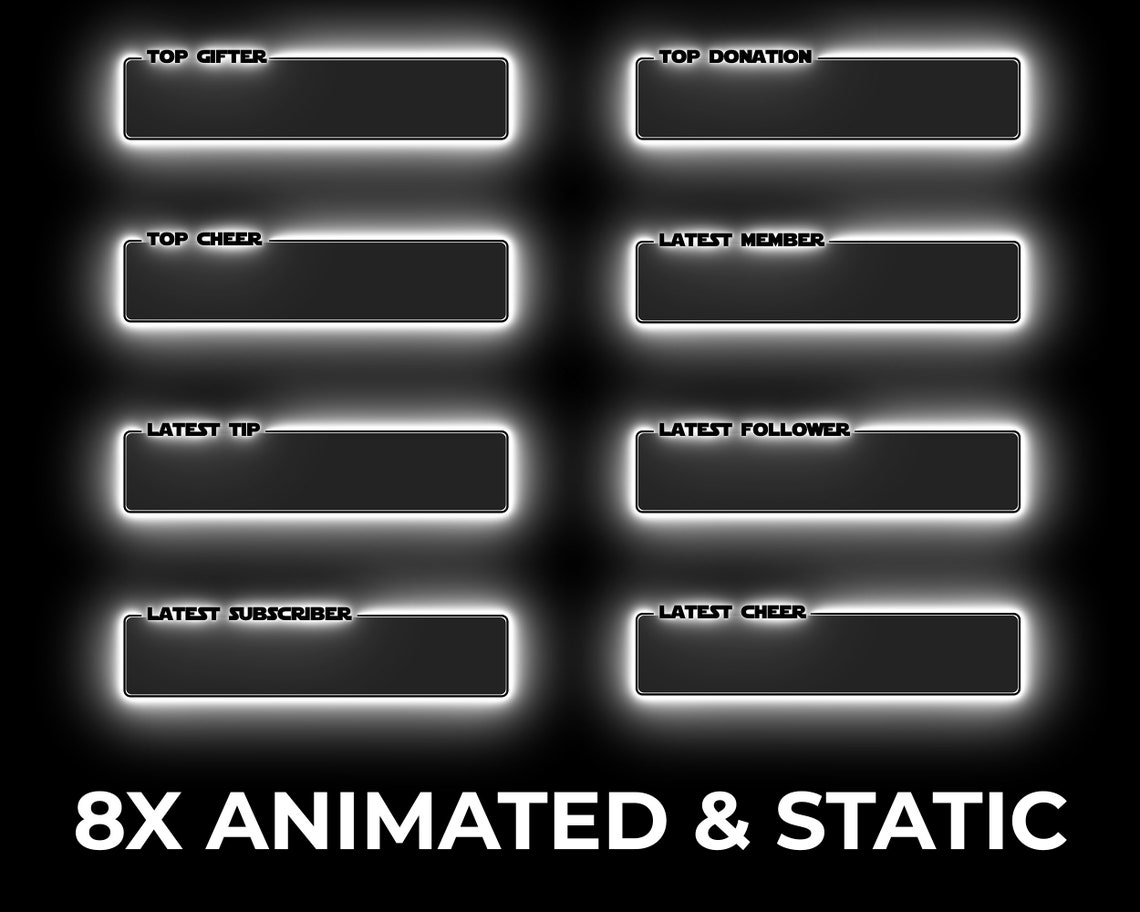 Animated Dark Saber Stream Labels Twitch Labels Latest - Etsy