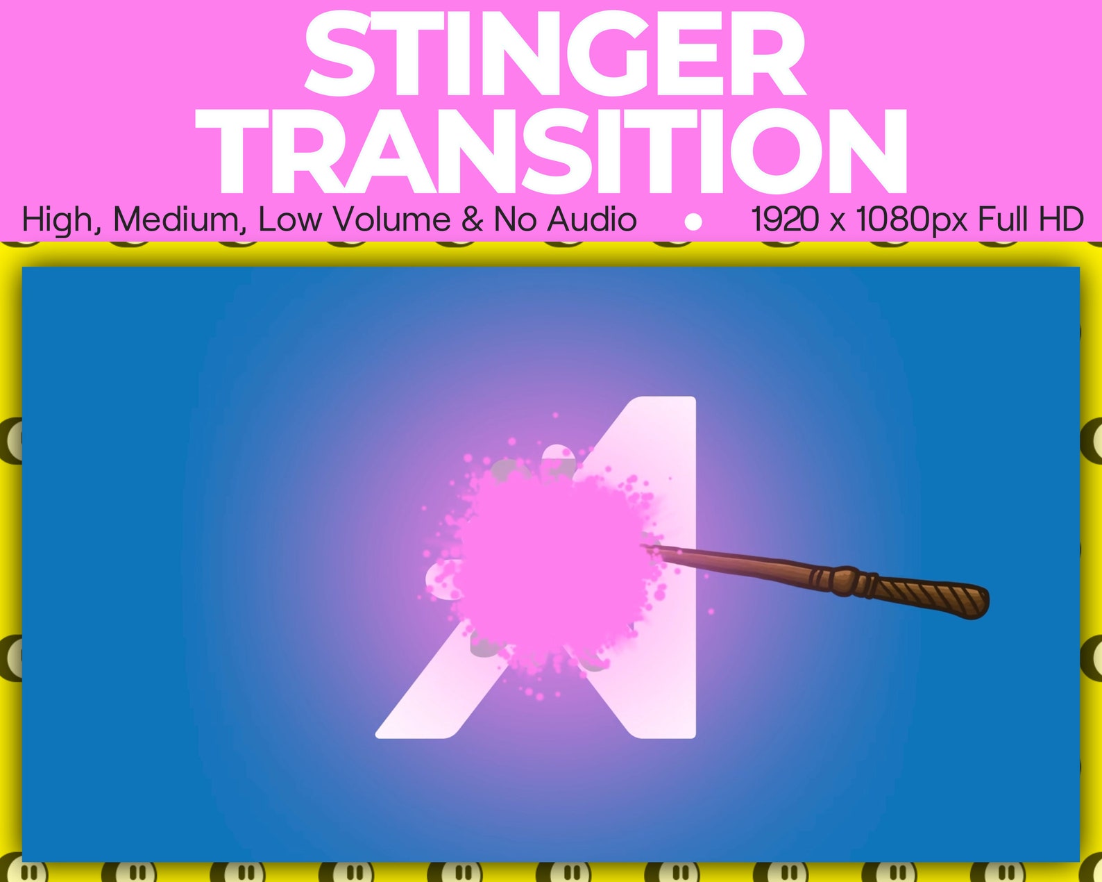 Magic Wand Stinger Transition, Magical Cute Animated Twitch Overlays ...