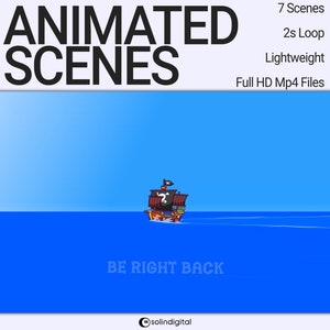 Pirate Ship Animated Scenes, BRB, Be Right Back Screen, Twitch Overlay ...