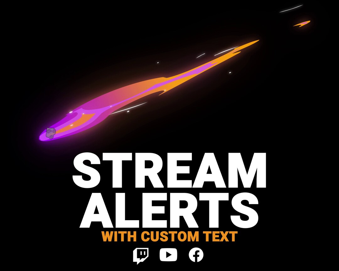 Meteor Animated Alerts With Custom Text, Comet Fall Impact and Fire ...