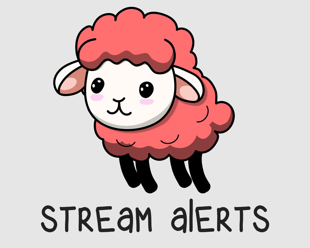 Fluffy Sheep Stream Alerts, Cute Chibi Lamb Kawaii Adorable Cozy Sound Overlay for Twitch ...