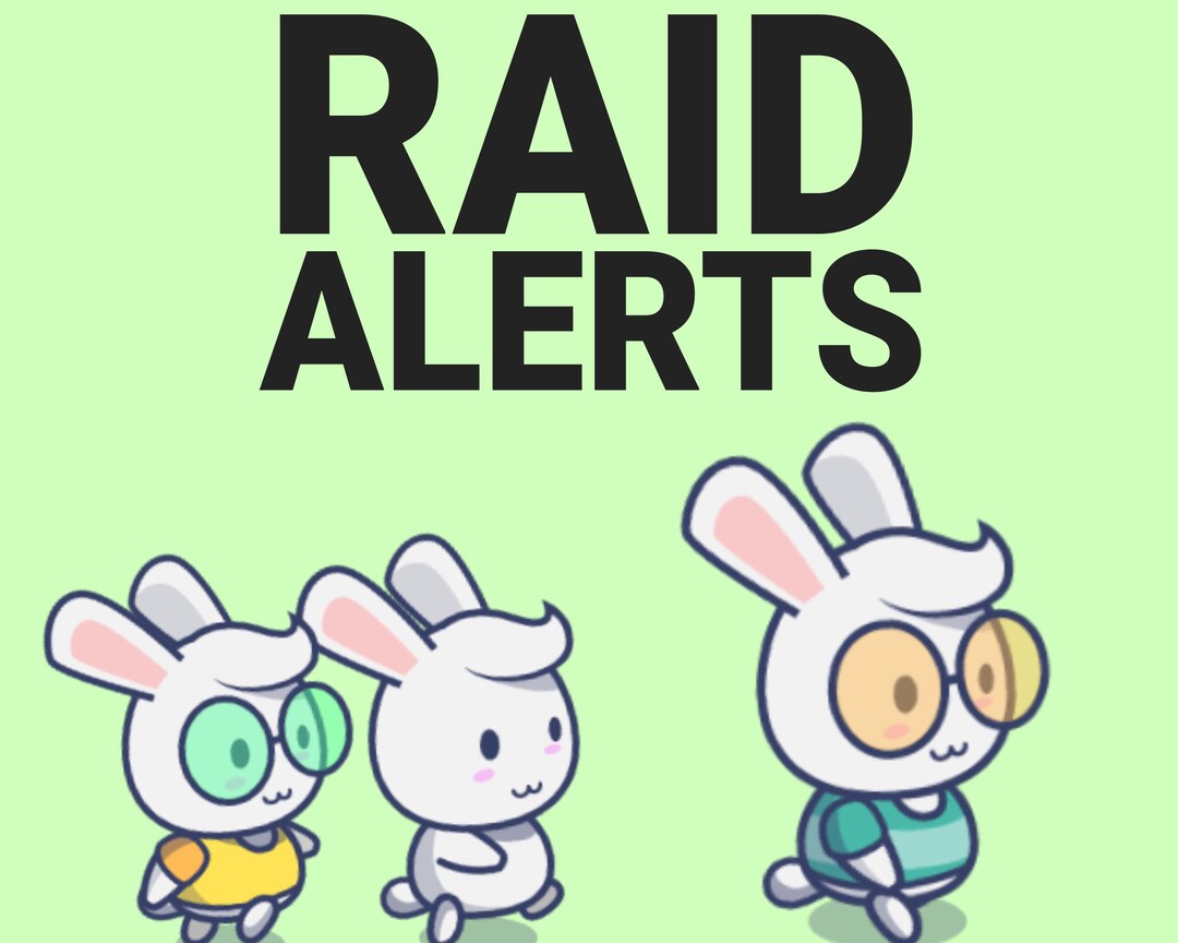Bunnies Raid Alerts, Cute Chibi Host Kawaii Rabbit Funny Animal ...