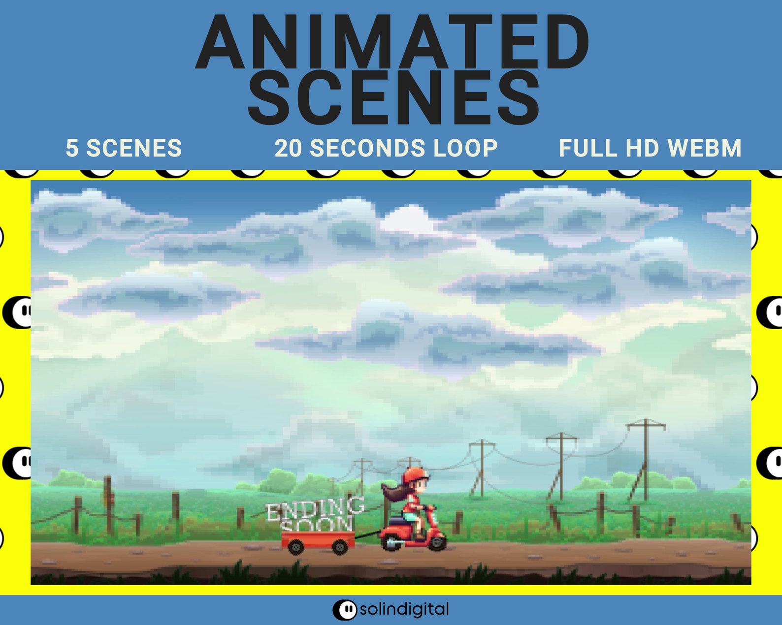 Pixel Field Animated Scenes, BRB, Be Right Back, Starting Soon Twitch ...