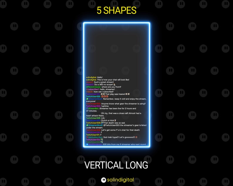Saber Twitch Chat Box, 2 Layers, 5 Shapes, Animated and Static Space ...