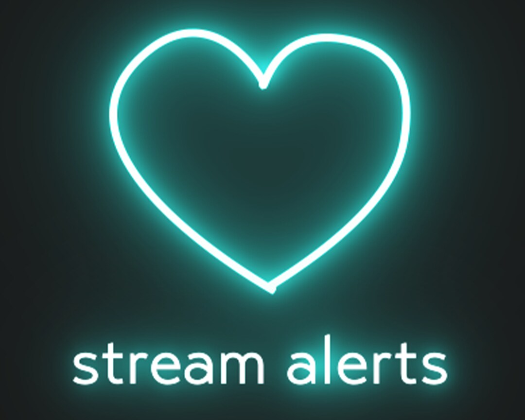 Neon Heart Animated Alerts for Twitch Streams, Cute Kawaii Love Overlay ...