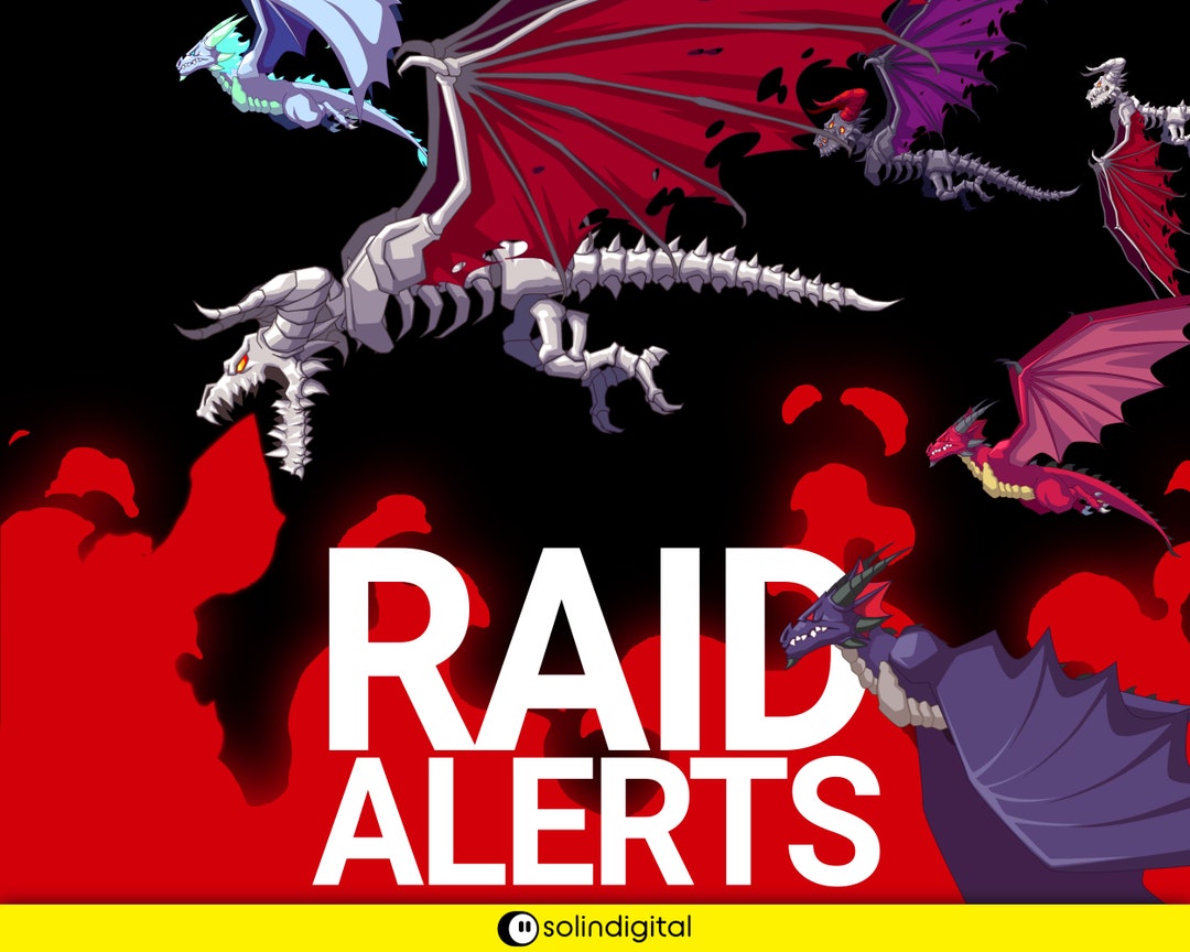 Dragon Raid Alerts for Twitch Streamers, Fire Drake Wyvern Skeleton ...