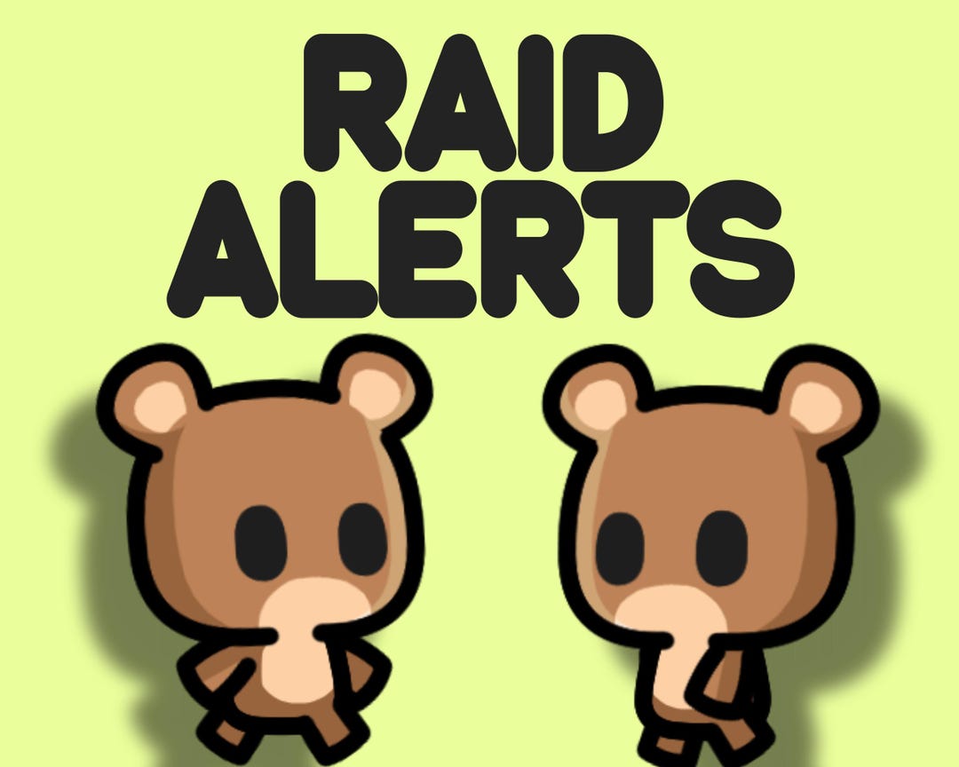 Tiny Bear Raid Alerts for Twitch, Animated Cute Chibi Animal Host ...