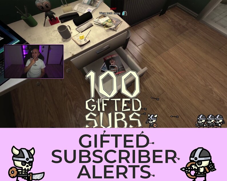 Tiny Skeleton Gifted Sub Alerts for Twitch Streams, Cute Kawaii Chibi ...