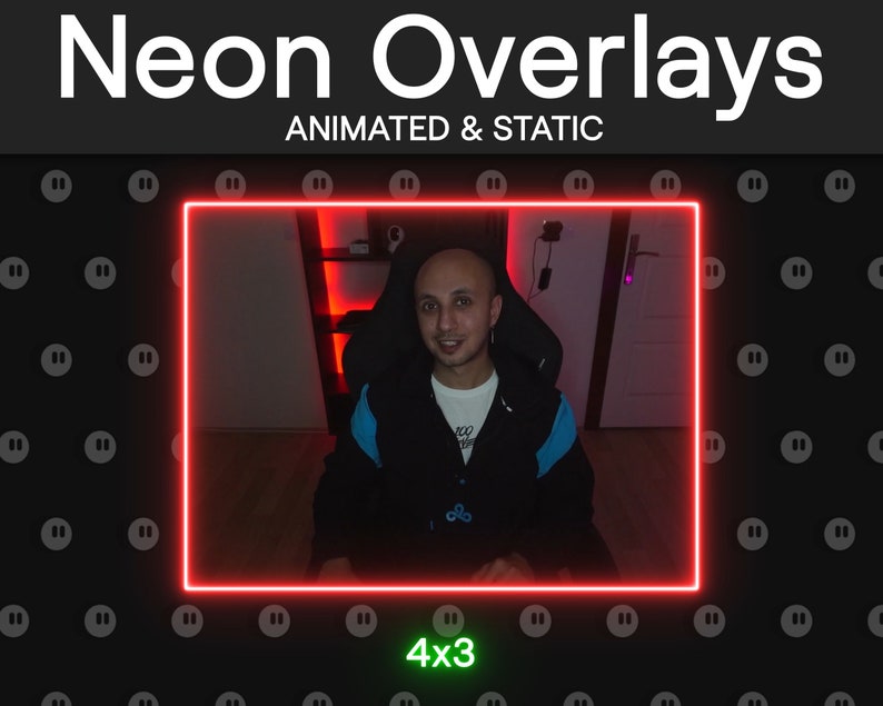 Neon Overlays, Animated and Static Camera Borders for Streaming, Cute ...