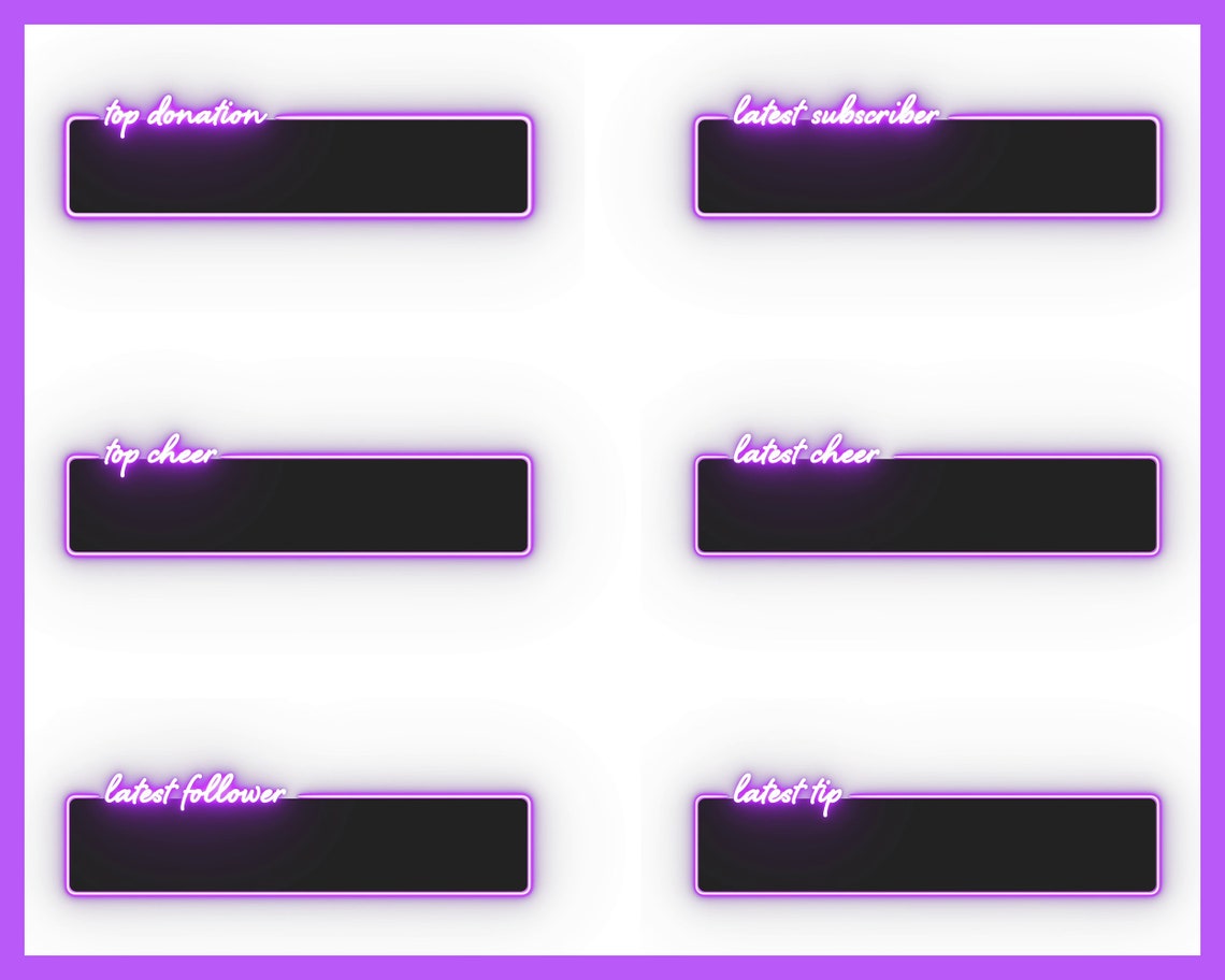 Animated Neon Stream Labels Twitch Labels Latest Follower - Etsy