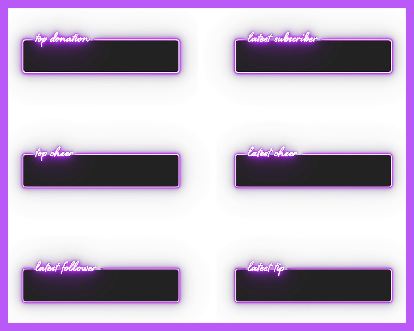 Animated Neon Stream Labels Twitch Labels Latest Follower - Etsy