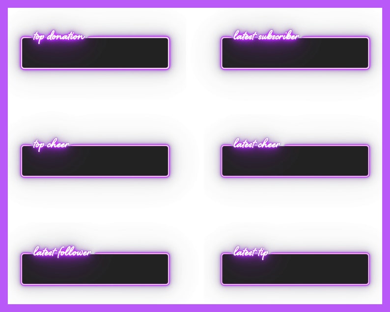 Animated Neon Stream Labels Twitch Labels Latest Follower - Etsy Australia