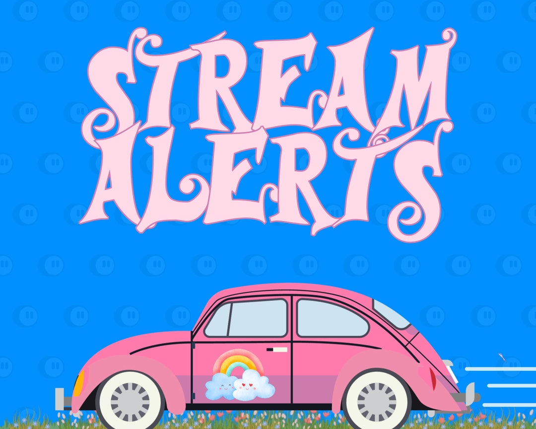 Cute Car Stream Alerts for Twitch, Animated Beetle Retro Hippie Spring ...