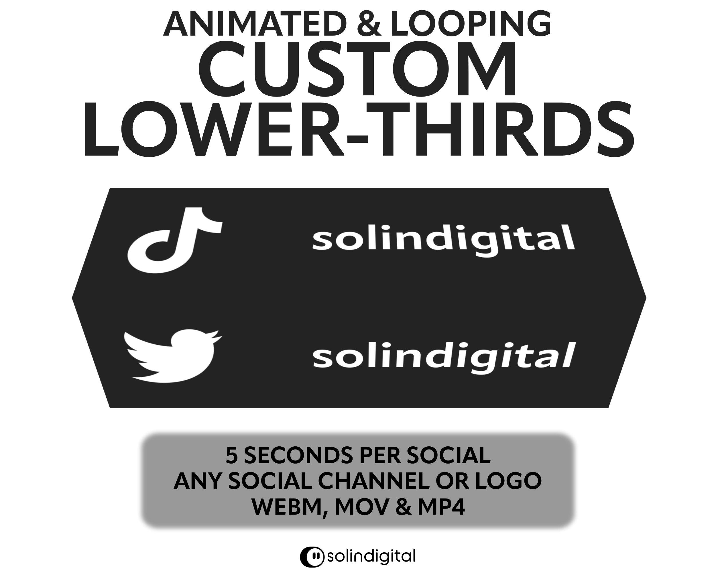 Custom Social Media Lower Thirds for Twitch, Youtube, Tiktok, Kick ...