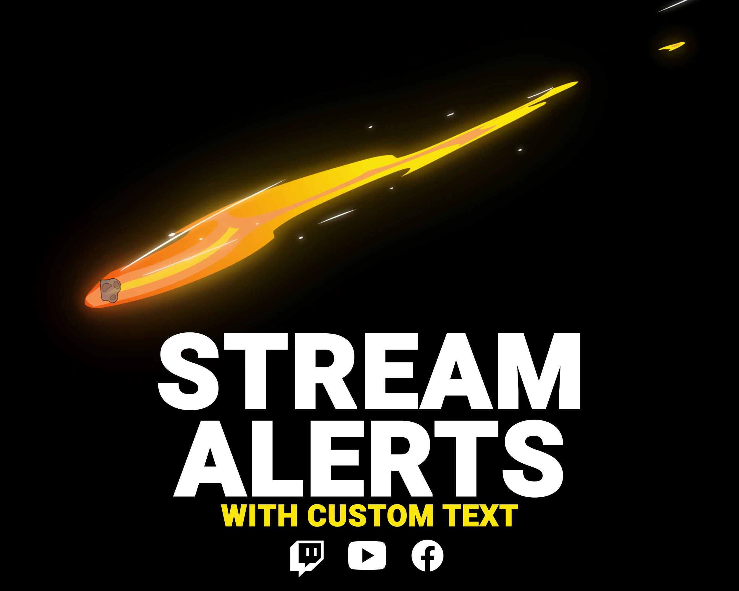 Meteor Animated Alerts With Custom Text, Comet Fall Impact and Fire ...