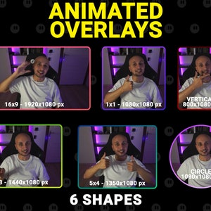 Gradient Animated Twitch Overlays, Cute Pastel Kawaii Camera Layouts ...