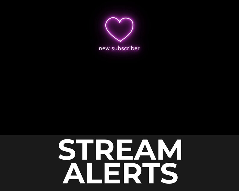 Neon Heart Animated Alerts for Twitch Streams Cute Kawaii - Etsy