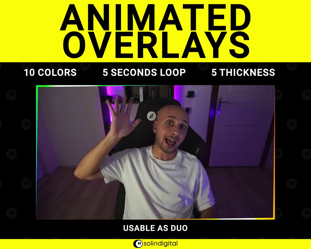 Corner Light Overlays, Animated Camera Borders for Streaming, Cute Lofi ...