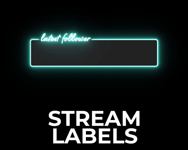 Animated Neon Stream Labels Twitch Labels Latest Follower - Etsy