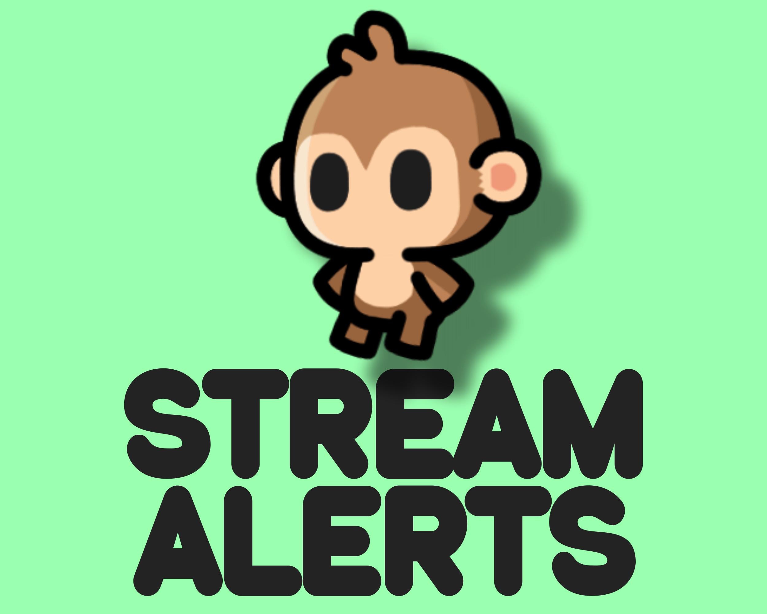 Tiny Monkey Stream Alerts for Twitch, Animated Cute Chibi Ape Animal ...