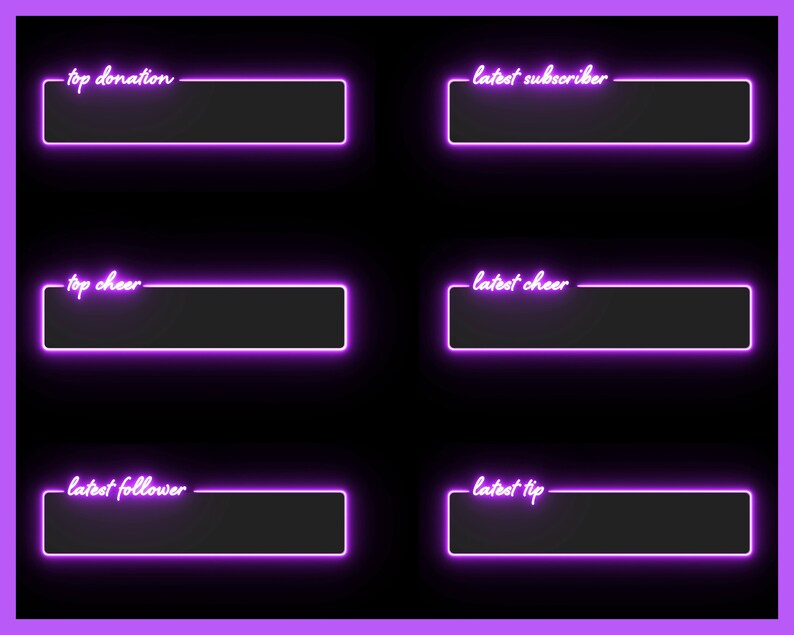 Animated Neon Stream Labels Twitch Labels Latest Follower - Etsy