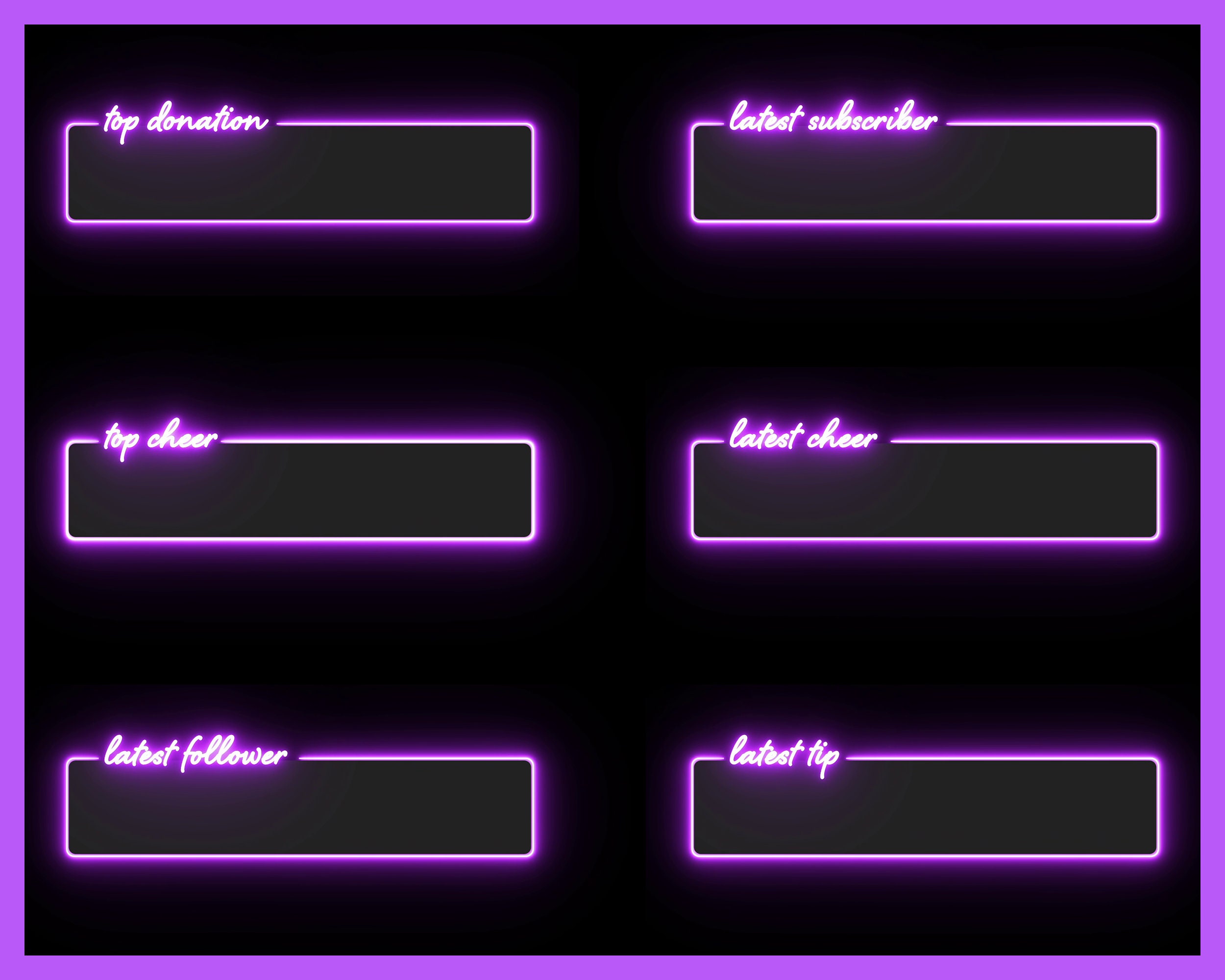 Animated Neon Stream Labels Twitch Labels Latest Follower - Etsy México