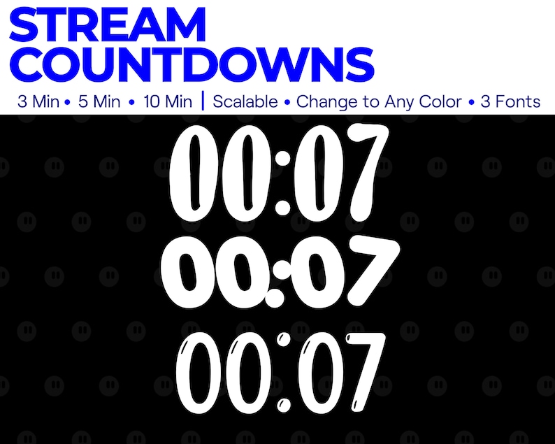 Water Stream Countdown, Stream Starting Timer With 3 Fonts, 3, 5 and 10 ...