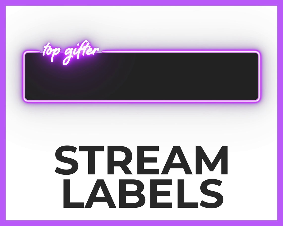 Animated Neon Stream Labels Twitch Labels Latest Follower - Etsy