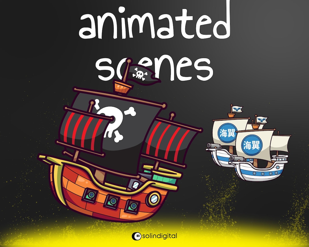 Pirate Chase Animated Scenes, BRB, Be Right Back Screen, Twitch Overlay ...