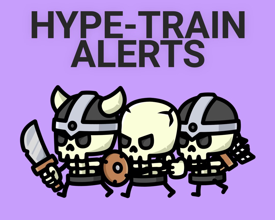 Tiny Skeletons Hype Train Alerts With Levels, Cute Funny Kawaii Twitch ...